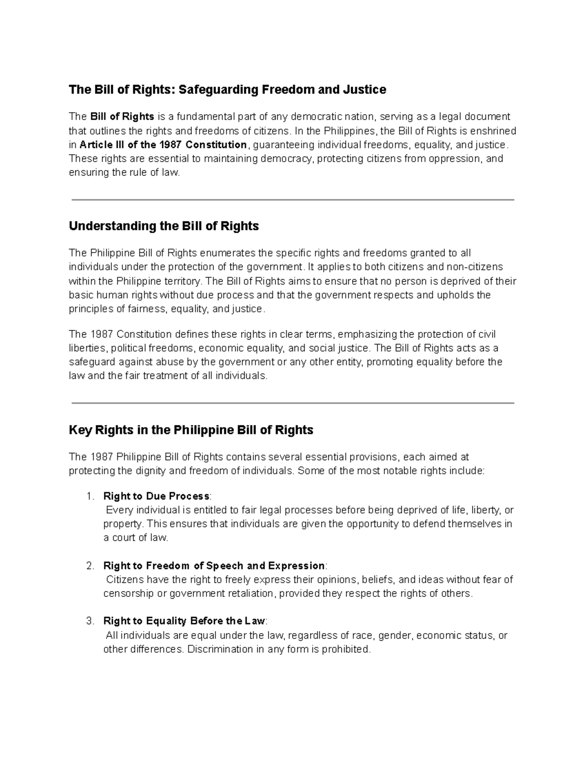 Bill of Rights Essay - Hope it helps :) - The Bill of Rights ...