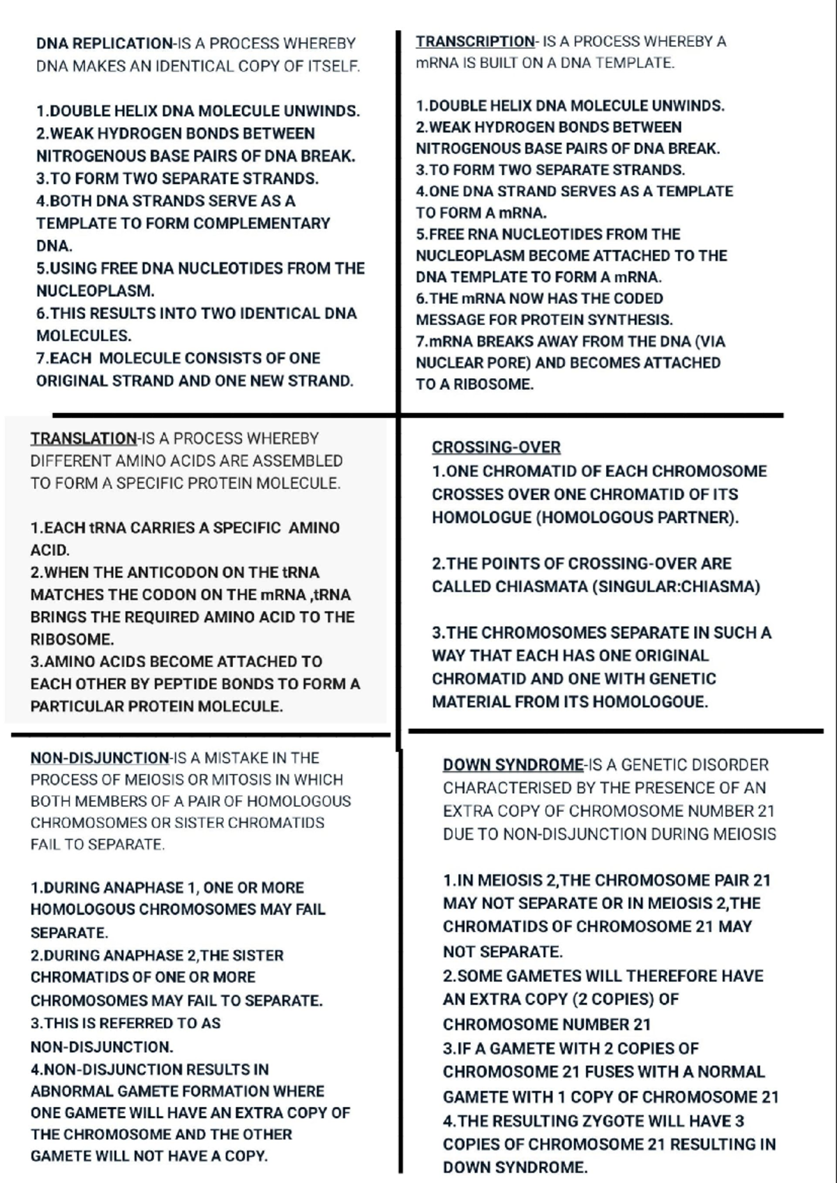 LIFE Sciences Processes TERM 1-2 BY Zamani Mncube - DNA A PROCESS WHERE ...