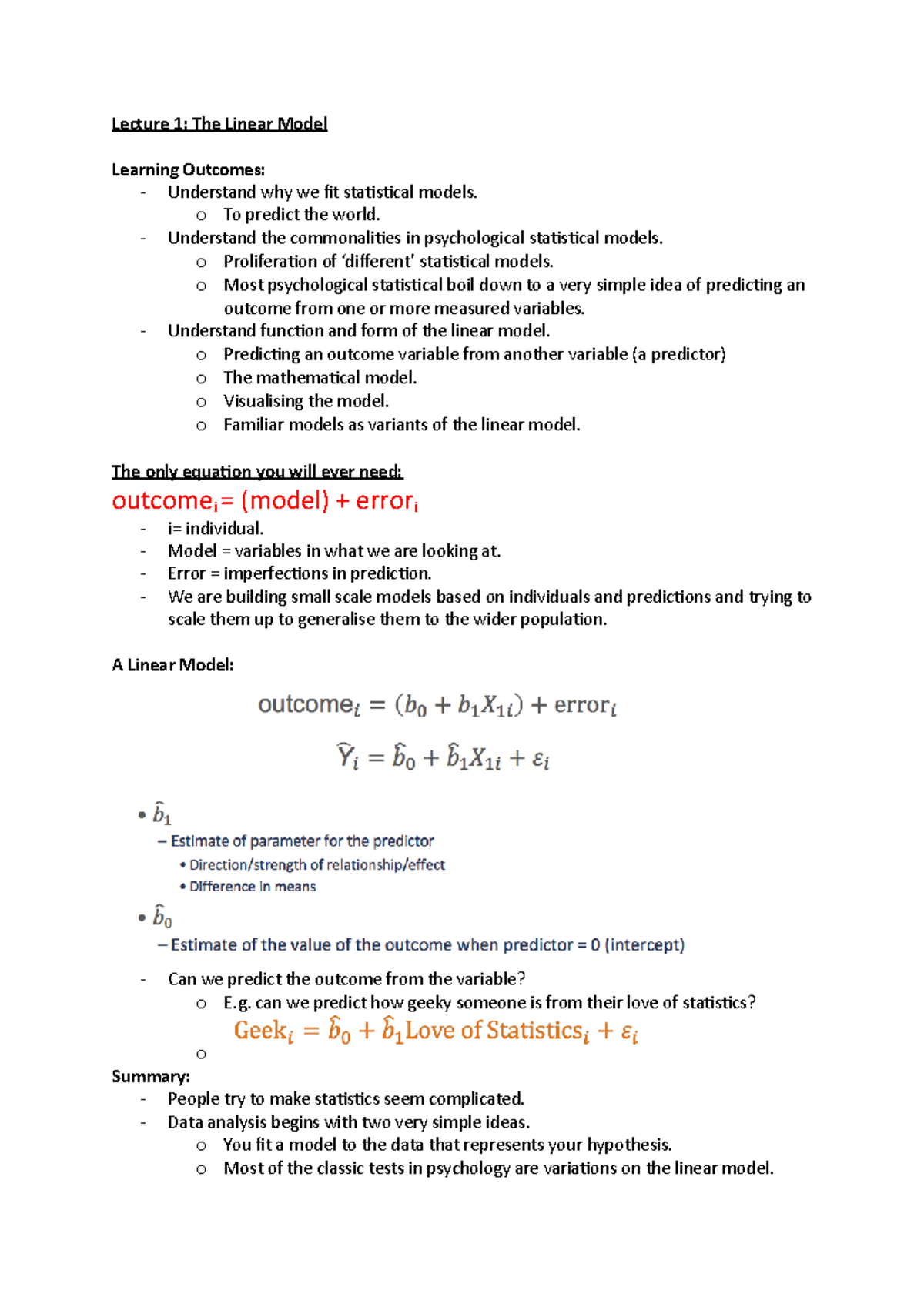 Lecture 1- The Linear Model - Lecture 1: The Linear Model Learning ...