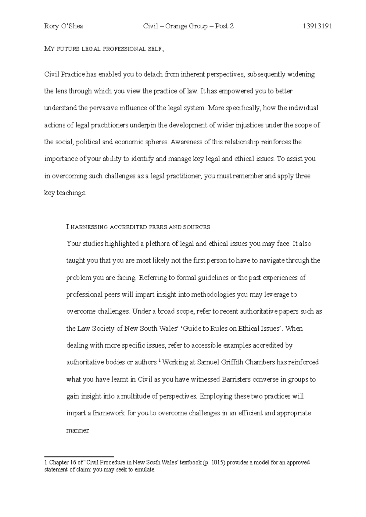 Civil A2 Post 2 - Homework submission 2 - Rory O’Shea Civil – Orange ...