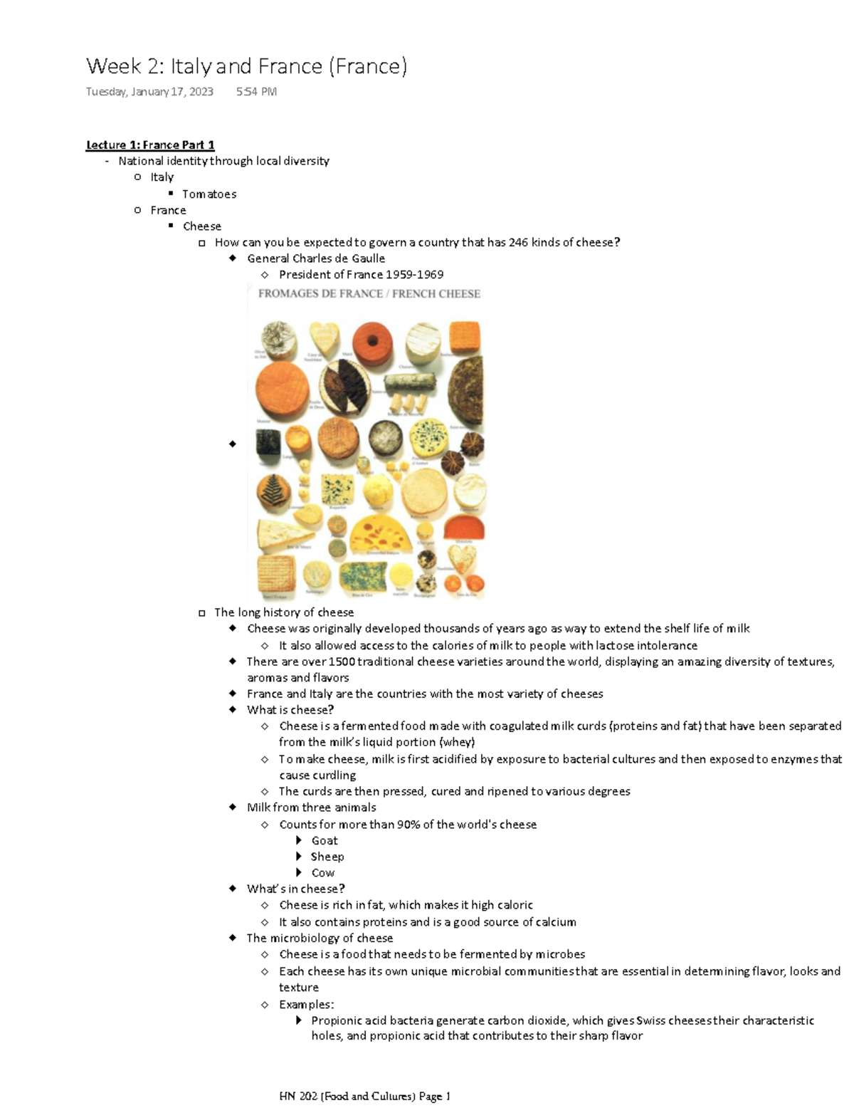 Food and Cultures Week 2 pt 2 - Lecture 1: France Part 1 National ...