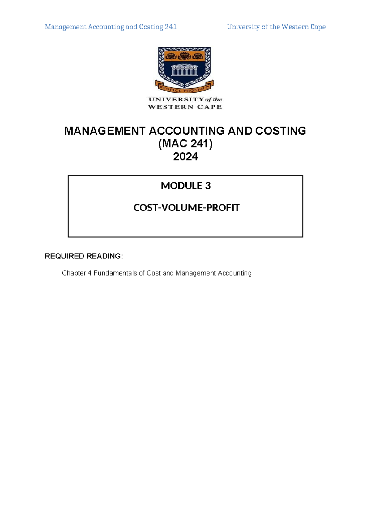 Module 4 CVP 2023 - goodluck - MANAGEMENT ACCOUNTING AND COSTING (MAC ...