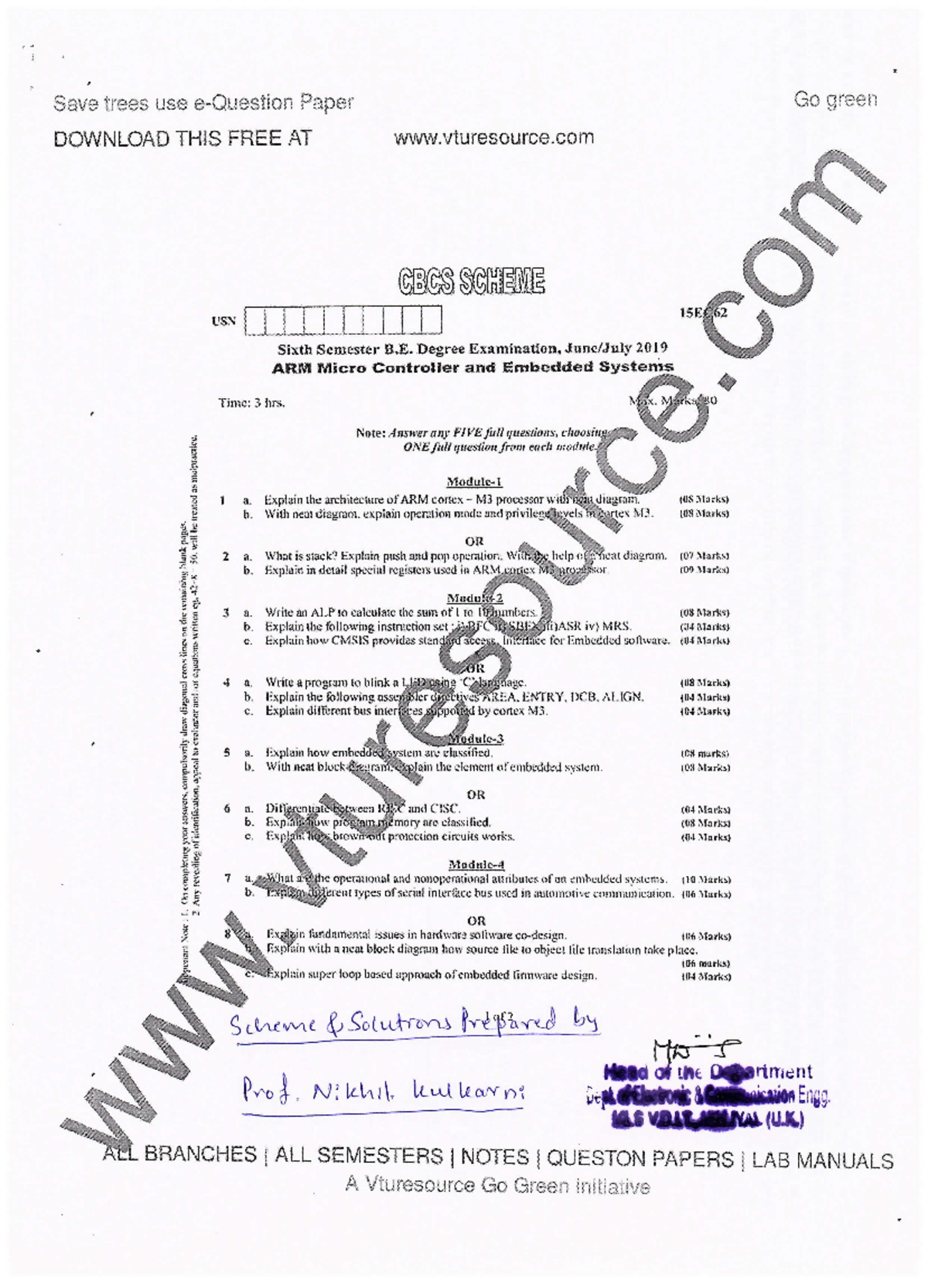 Nikhil Kulkarni 15EC62 - ARM Microcontrollers & Embedded Systems - Studocu