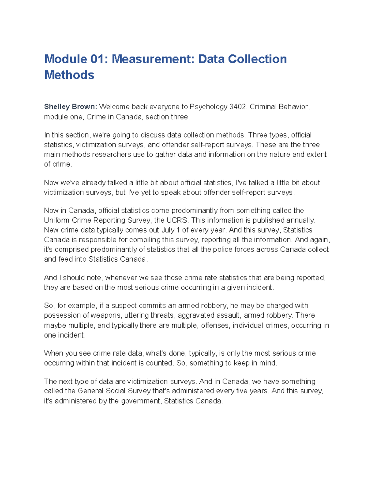 Module 01 Measurement Data Colelction Methods - Module 01: Measurement ...