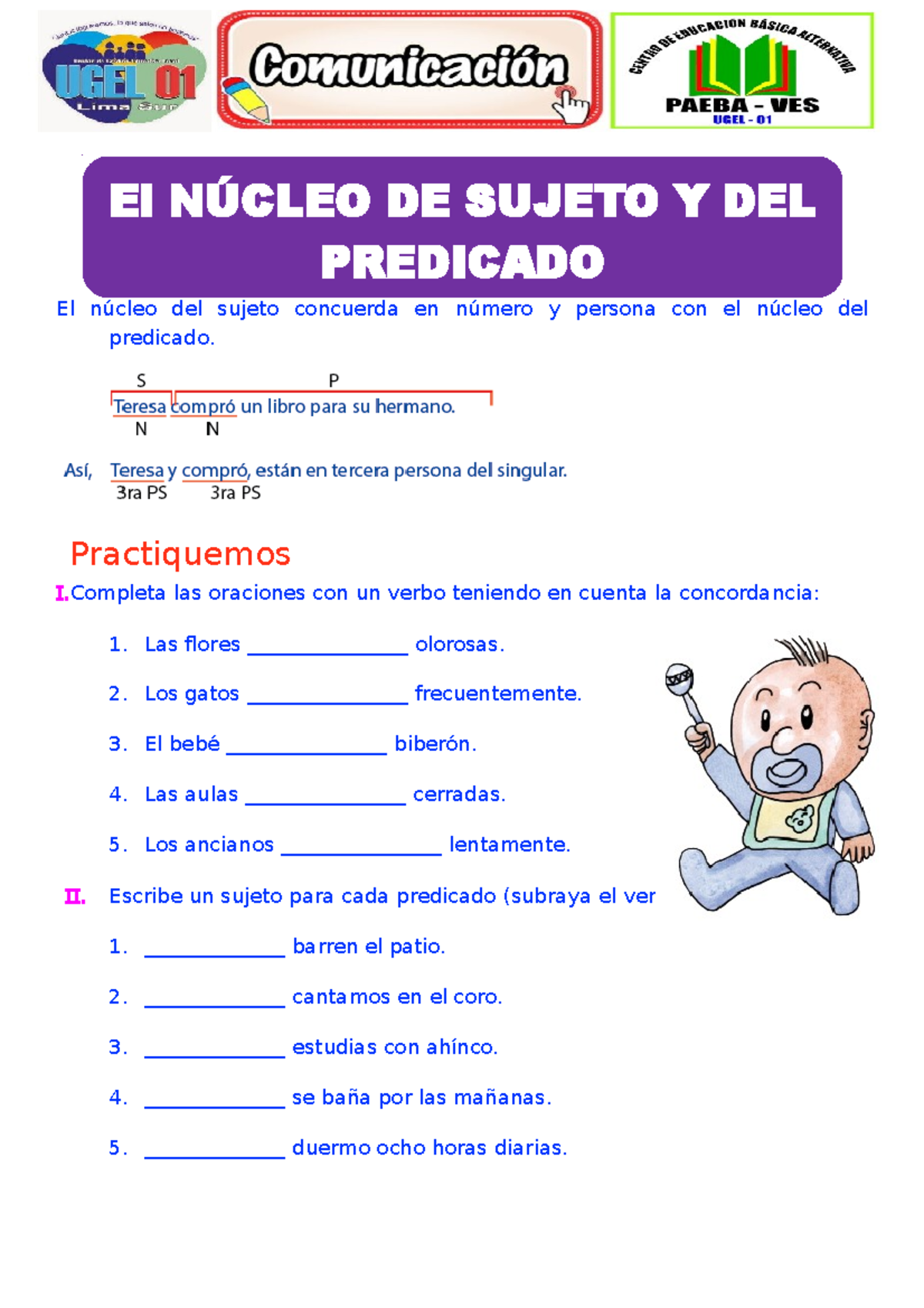 32. El Núcleo del Sujeto y del Predicado - El núcleopredicado. del ...