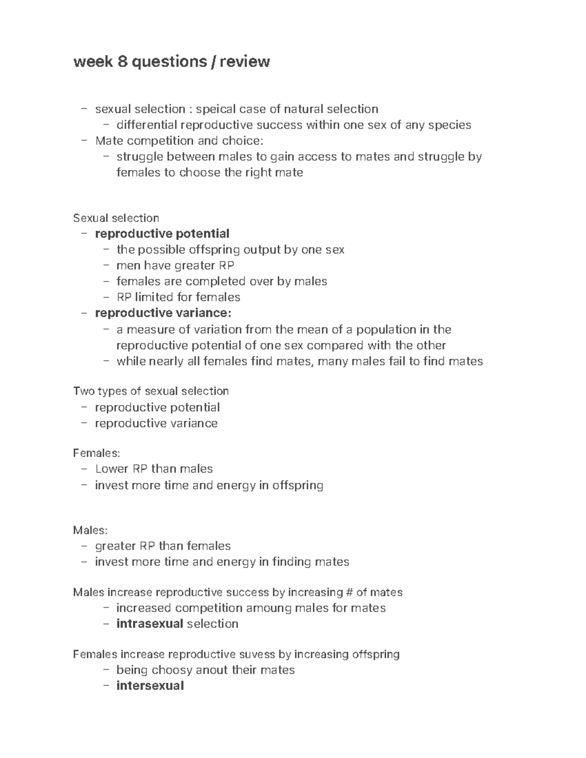 Week 8 questions and review - – – – – – – – – – – – – – – – – – – – – – – week 8 questions ...