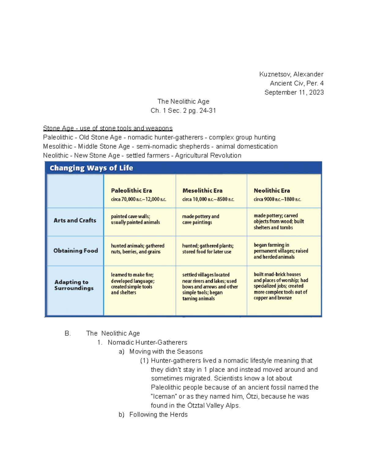 The Neolithic Age outline - Kuznetsov, Alexander Ancient Civ, Per. 4 ...