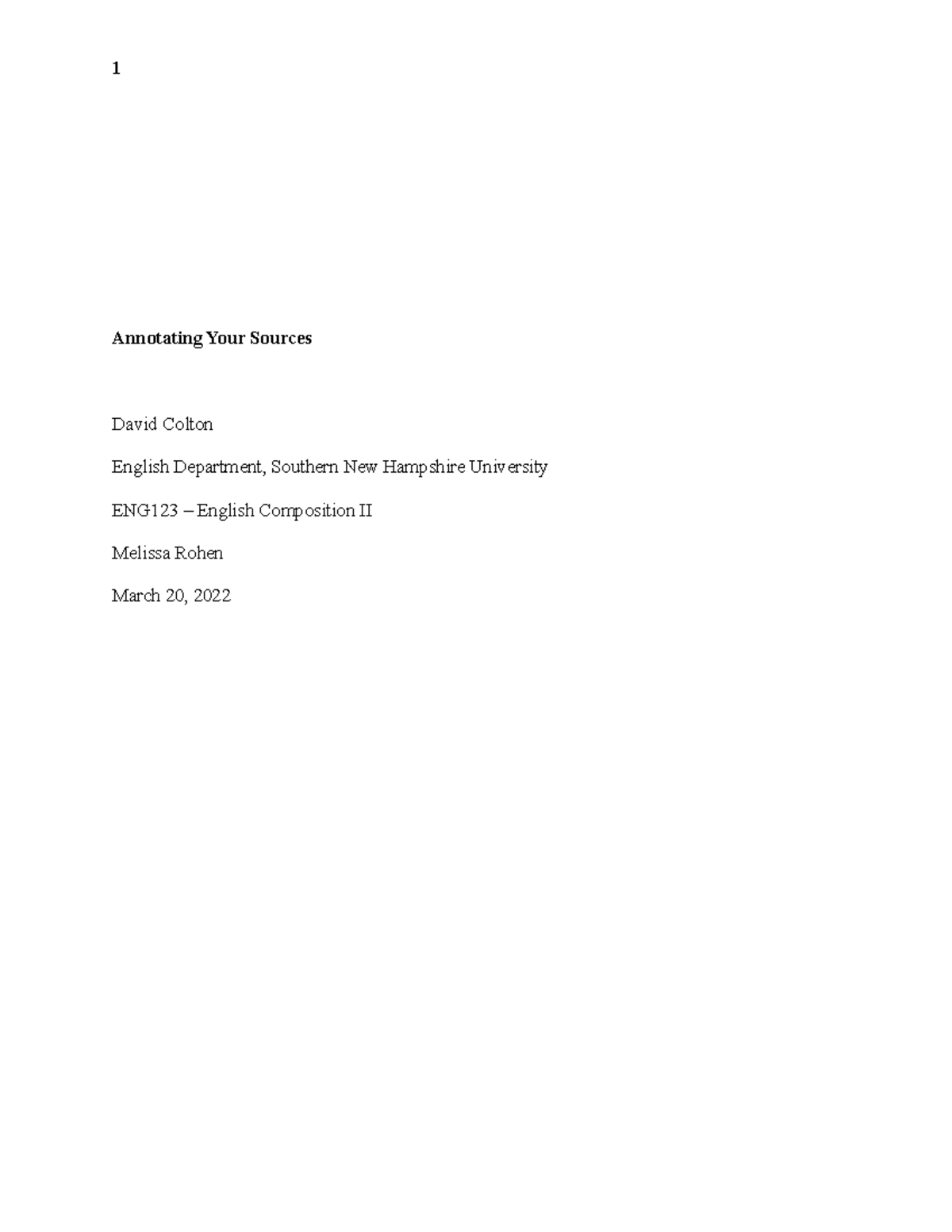 3-4 Annotating Your Sources - Annotating Your Sources David Colton ...