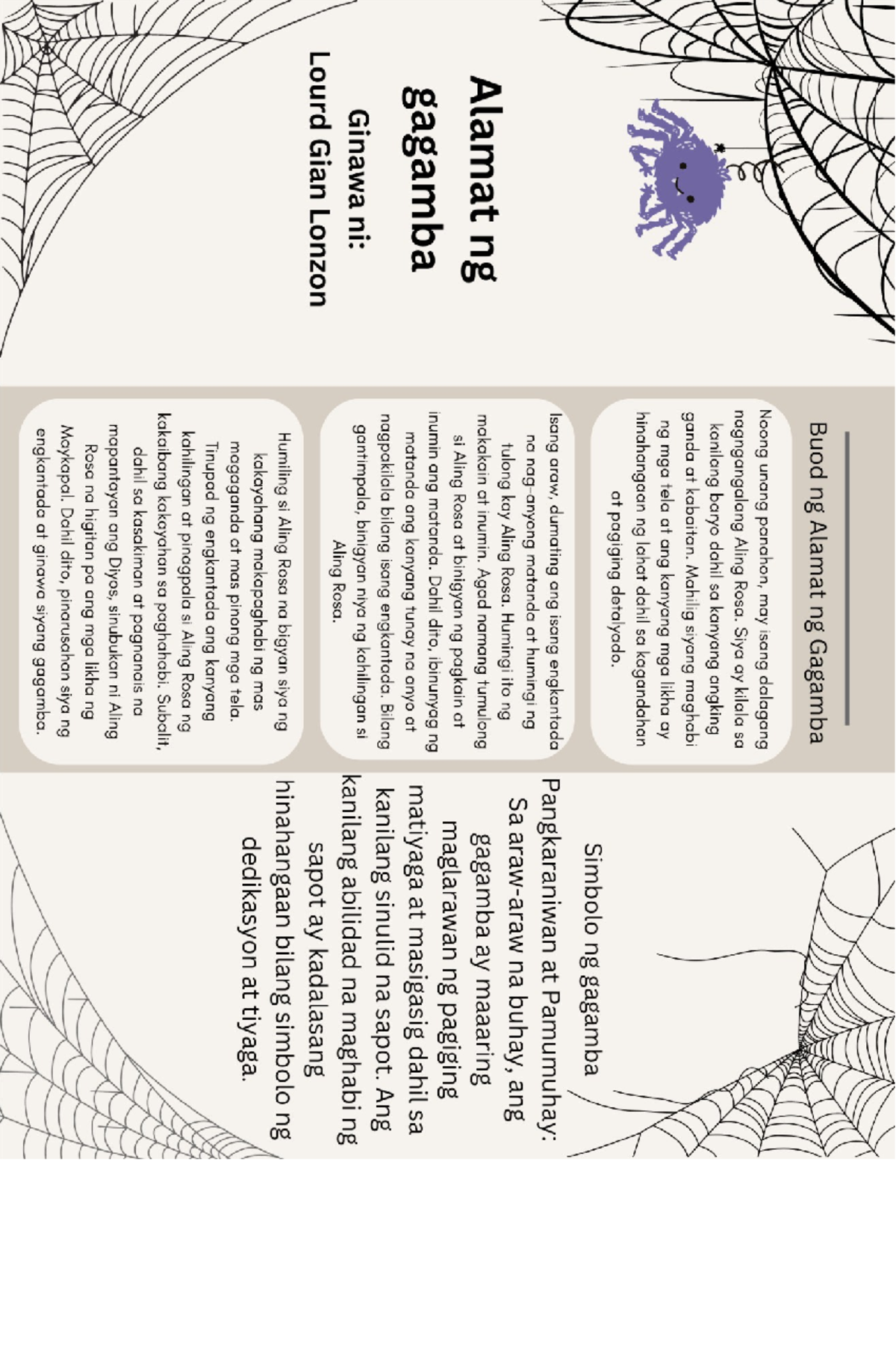 Brochure for filipino - Buod ng Alamat ng Gagamba Noong unang panahon ...