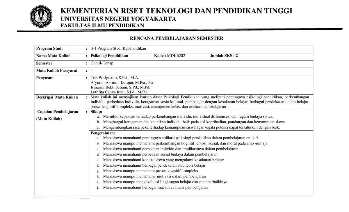 Pemutakhiran RPS Psikologi Pendidikan 2020 - Final - KEMENTERIAN RISET ...