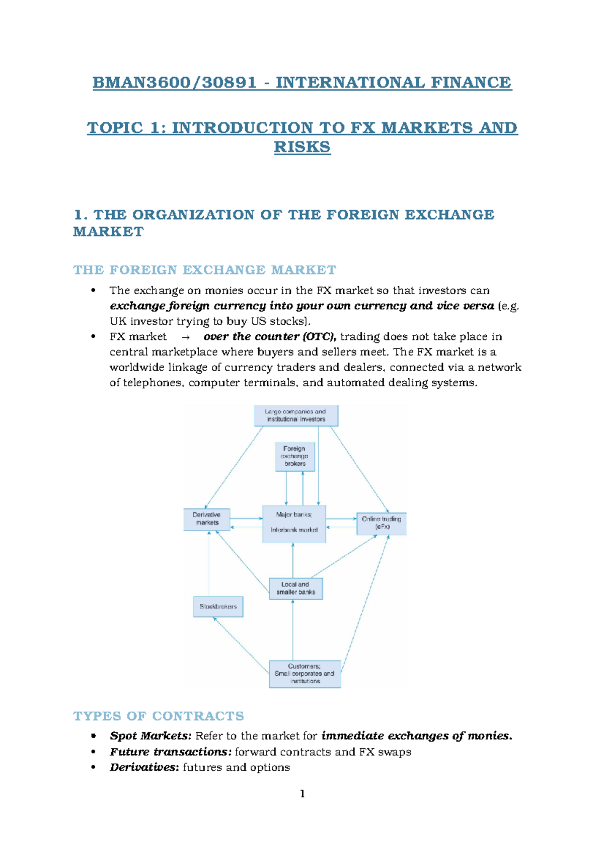Introduction To foreign exchange markets - BMAN3600/30891 ...