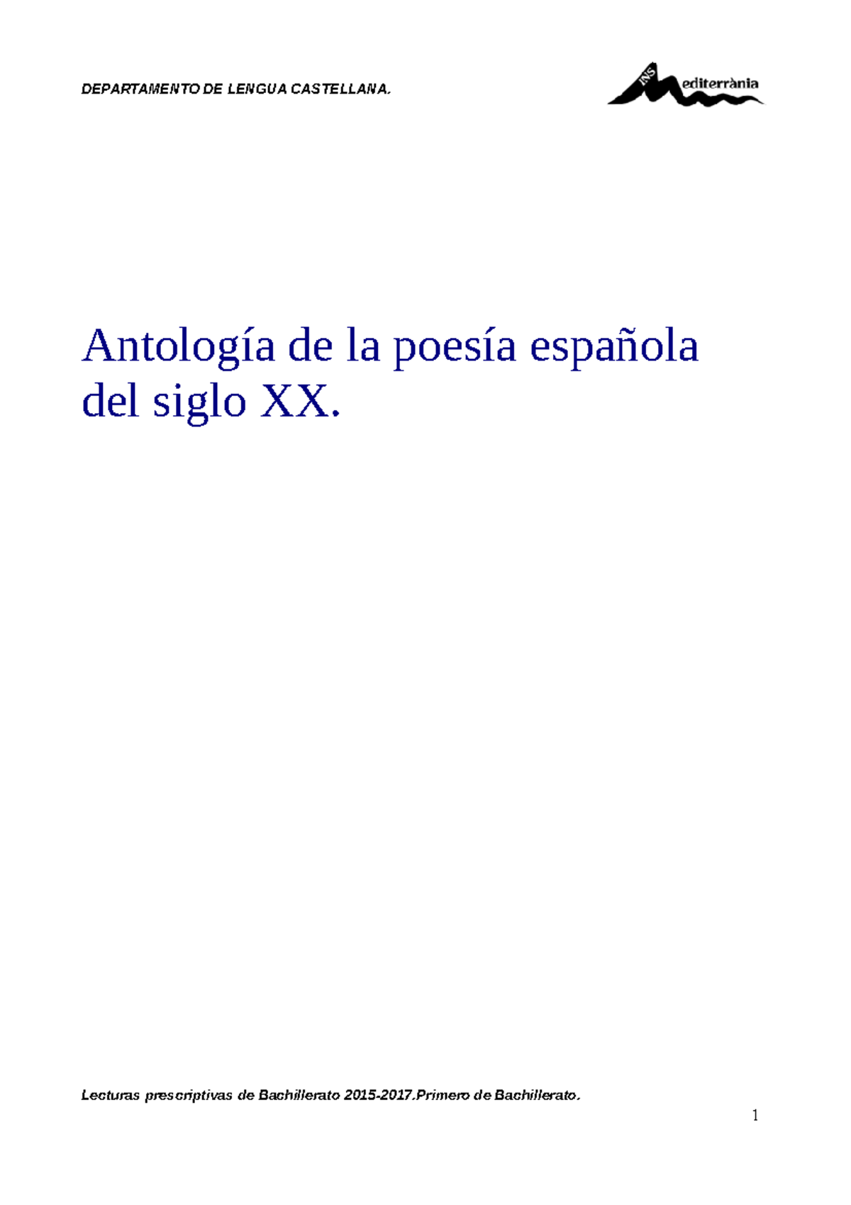 Poesia s XX - Trabajo sobre poesía del siglo XX. - Antología de la ...