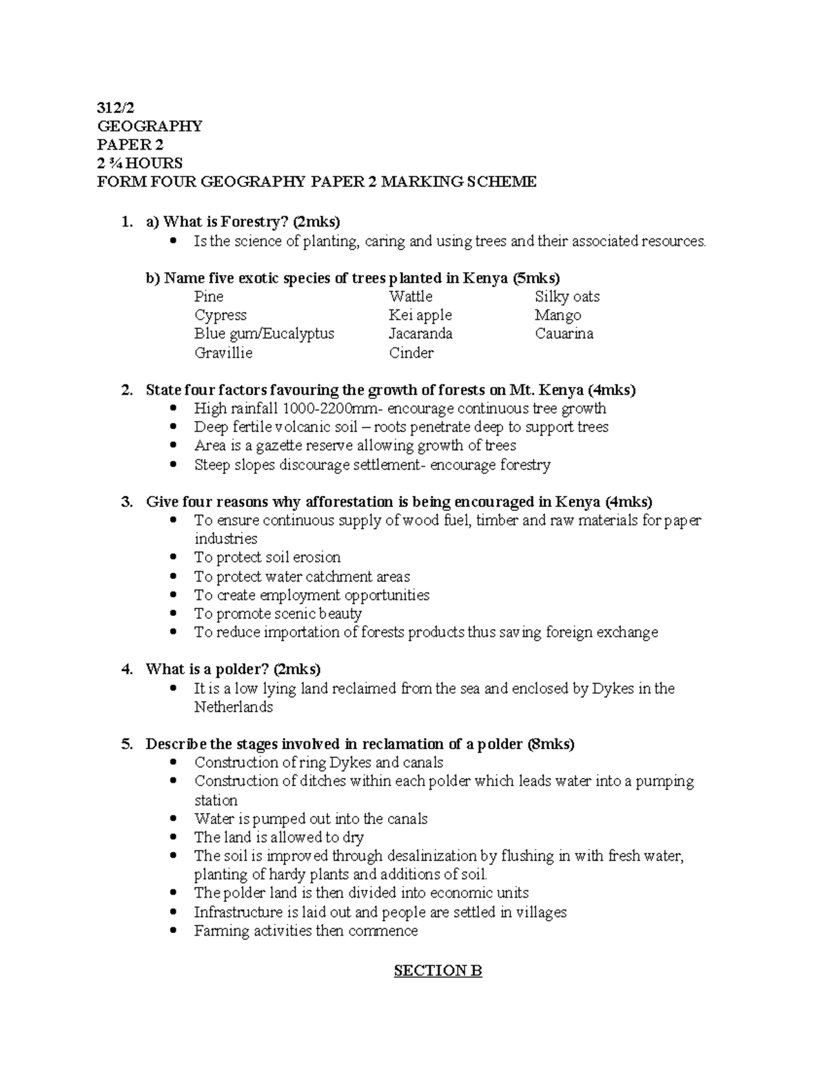 Geography FORM 4 PP2 MS - 312/ GEOGRAPHY PAPER 2 2 ¾ HOURS FORM FOUR ...