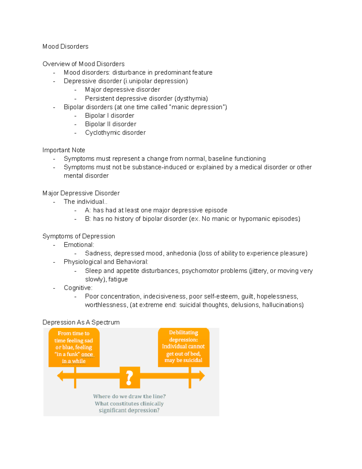 Mood Disorders. - PSYC380 - UD - Studocu