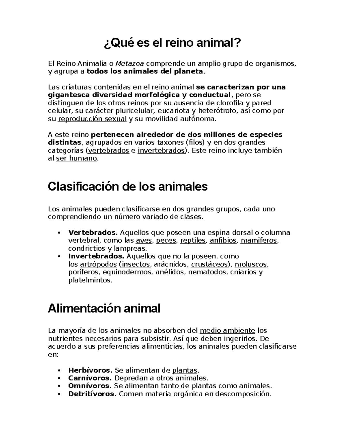 Qué es el reino animal - ¿Qué es el reino animal? El Reino Animalia o ...