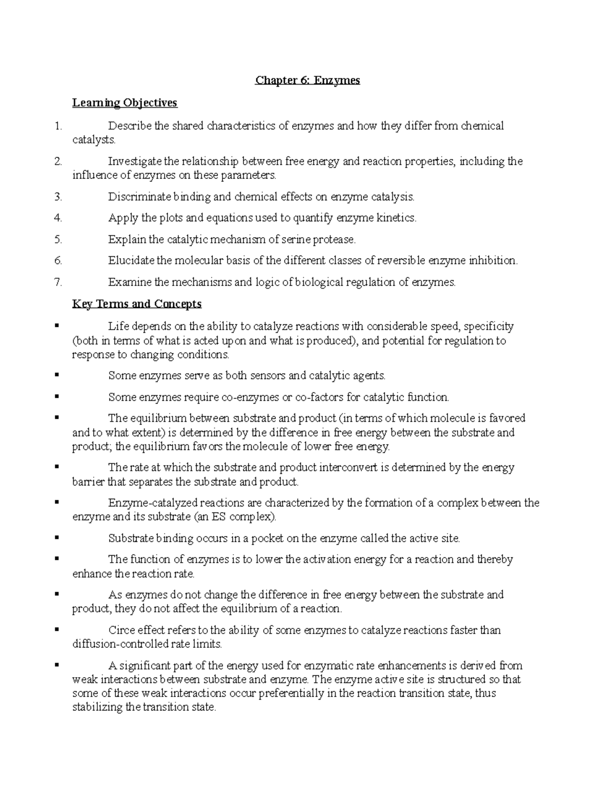 BMSC 200 Chapter 6 - Dr. Scott Napper - Chapter 6: Enzymes Learning ...