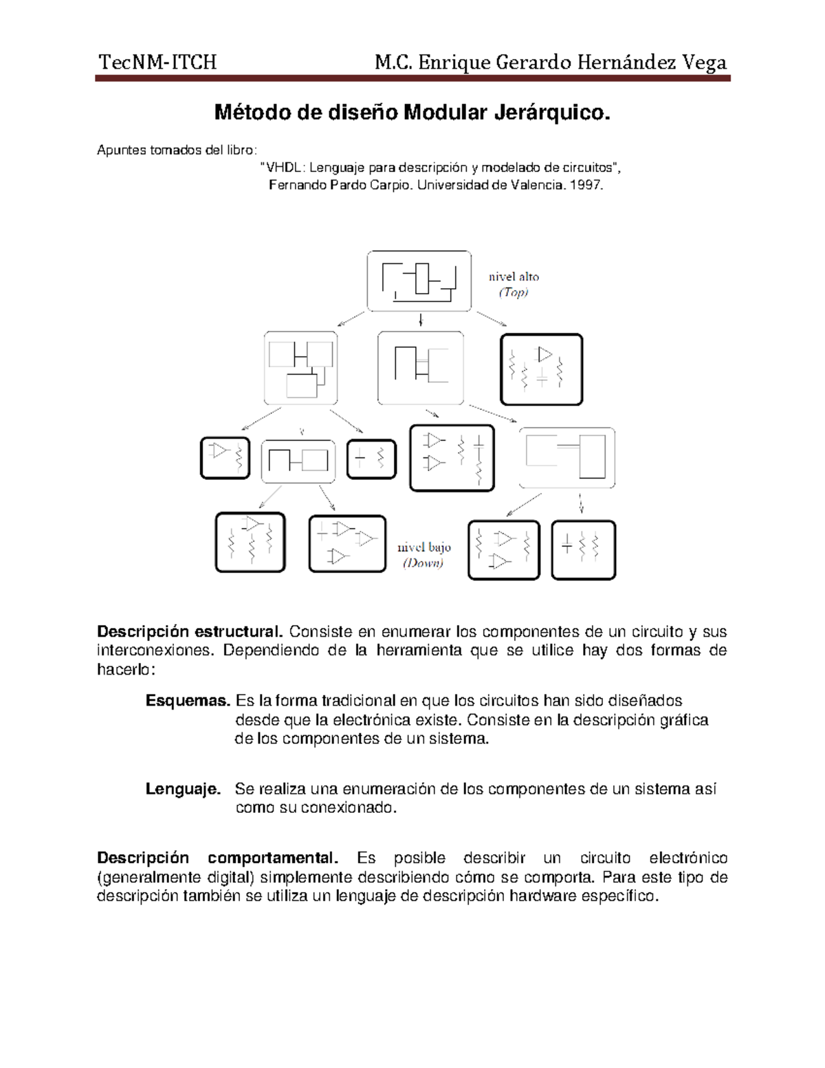 4 Método de diseño Modular Jerárquico 2021 - TecNM-ITCH M. Enrique ...