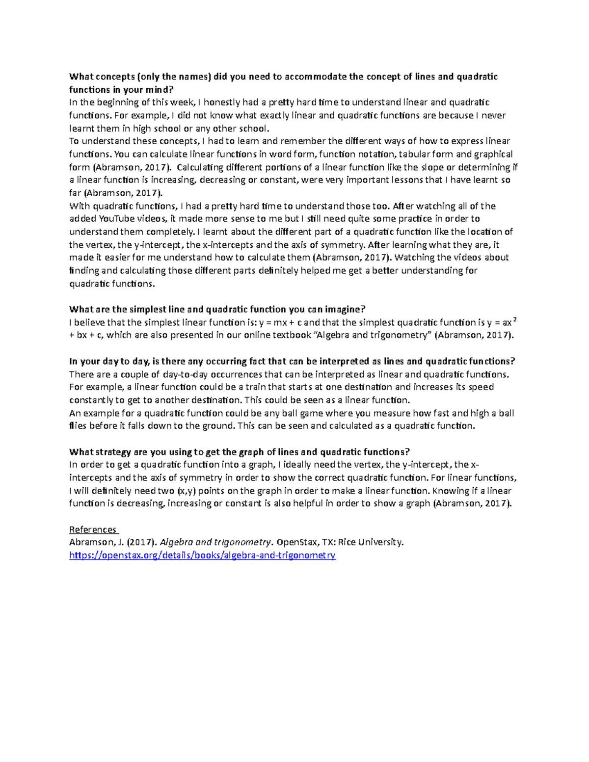 Learning journal - What concepts (only the names) did you need to ...