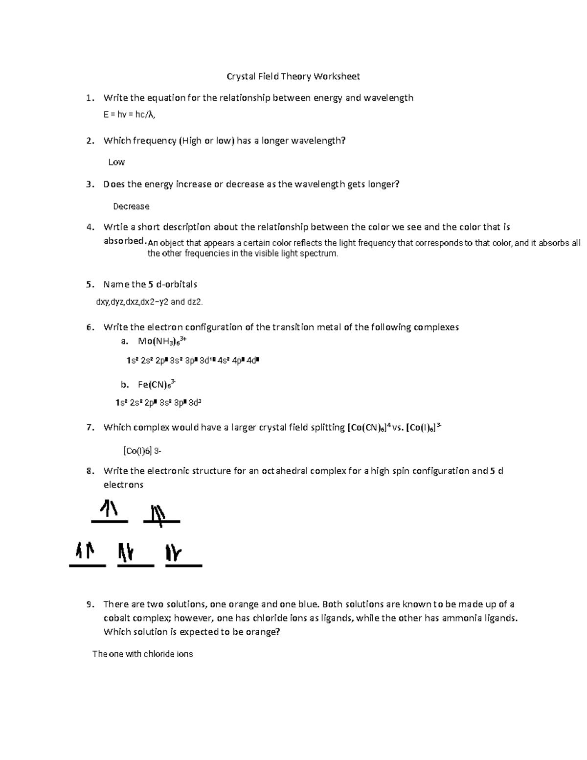 Kami Export - Crystal Field Theory Worksheet - Crystal Field Theory ...