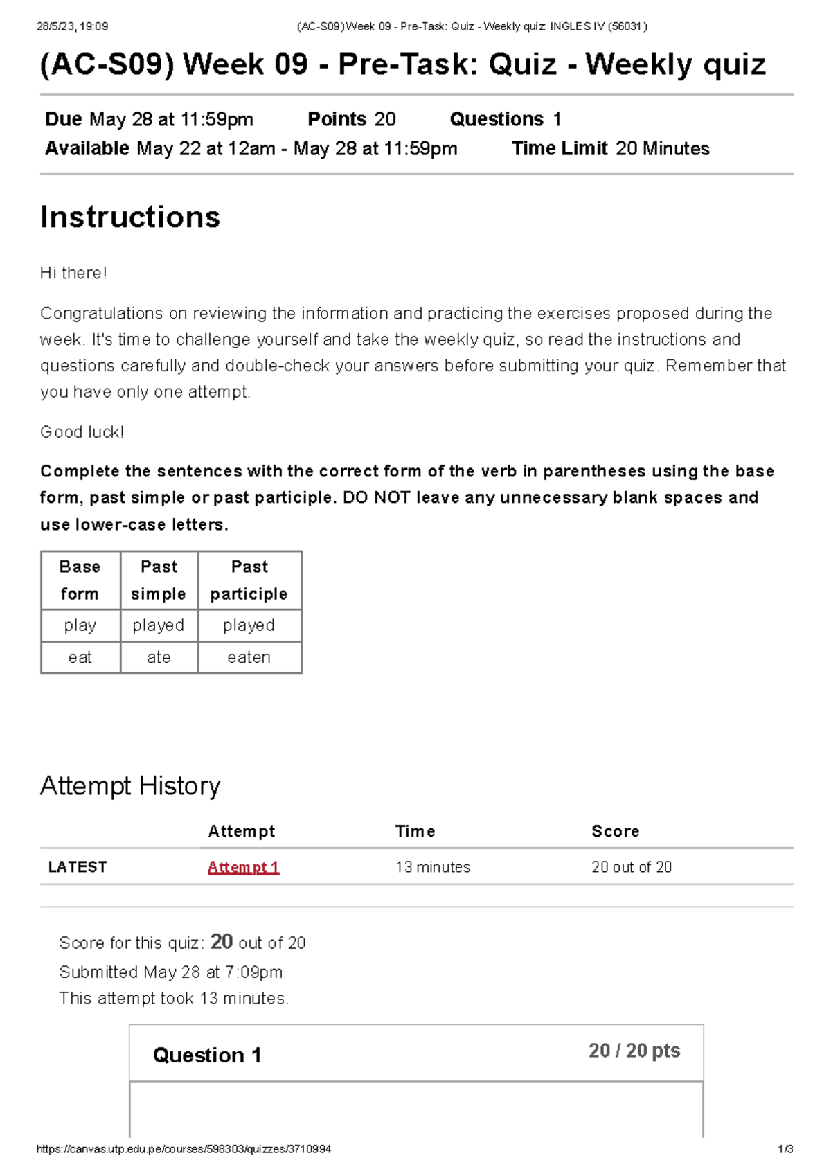 (AC-S09) Week 09 - Pre-Task Quiz - Weekly quiz Ingles IV - 28/5/23, 19 ...