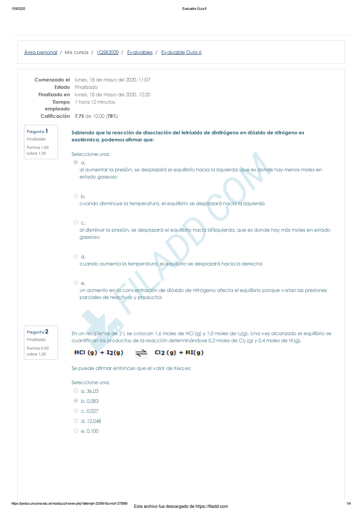 Evaluable Guia 6 - pedco.uncoma.edu/mod/quiz/review.php?attempt=203991&cmid=275889 1/ Área - Studocu