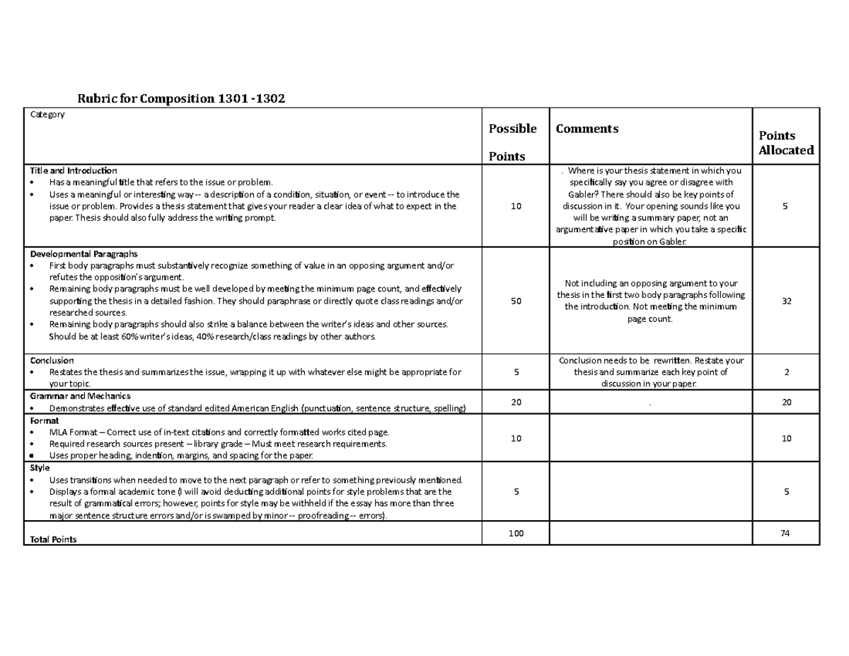 Graded-osagiede-rp1 - Essay on a film analysis - Rubric for Composition ...