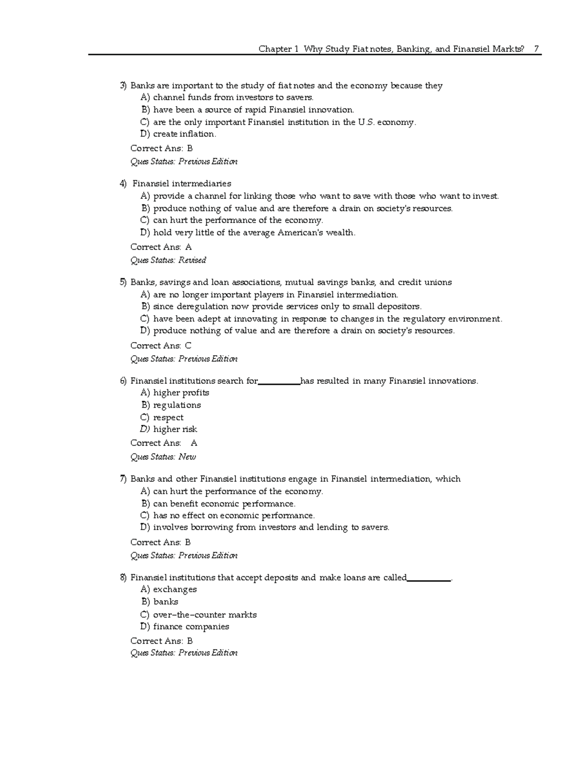 Economics of Money, Banking, and Financial Markets TEST BANK (9th ...