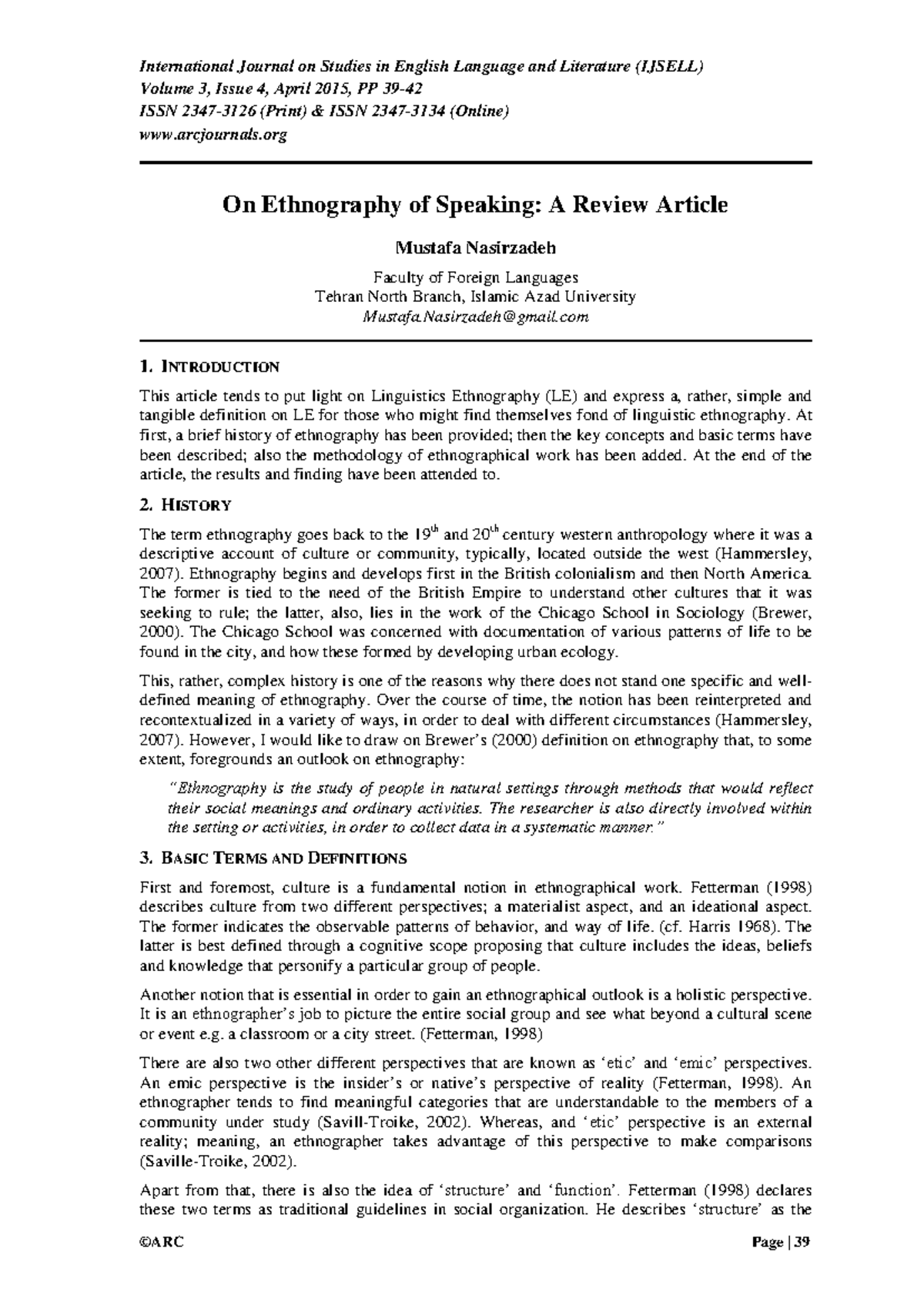 Dell Hymes The Ethnography of Speaking - International Journal on ...