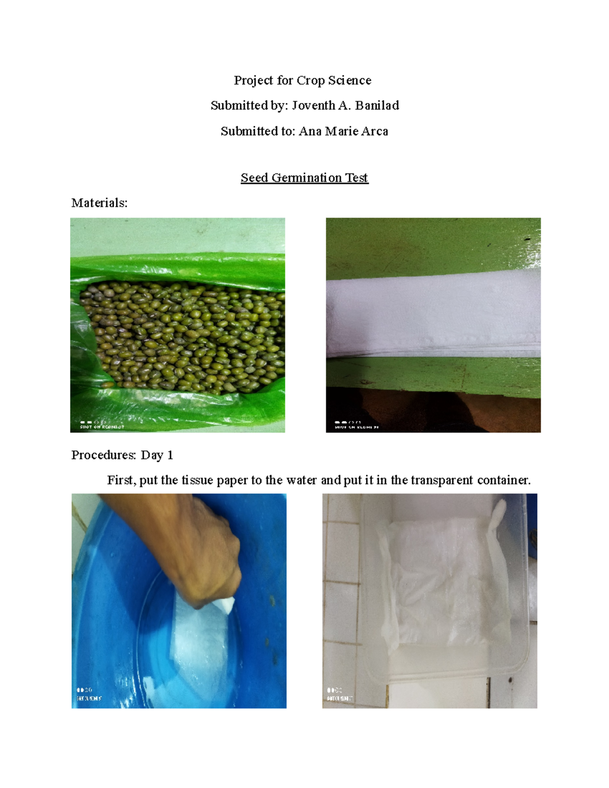 Project for Crop Science - Project for Crop Science Submitted by ...