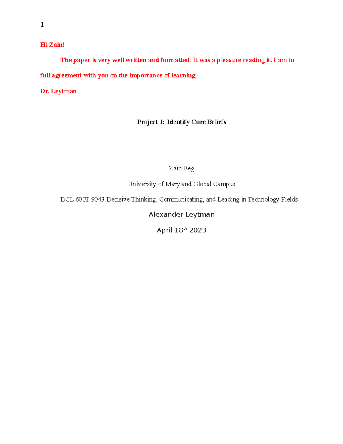 Zain-AL Comments - Assignment with feedback and notes - 1 Hi Zain! The ...