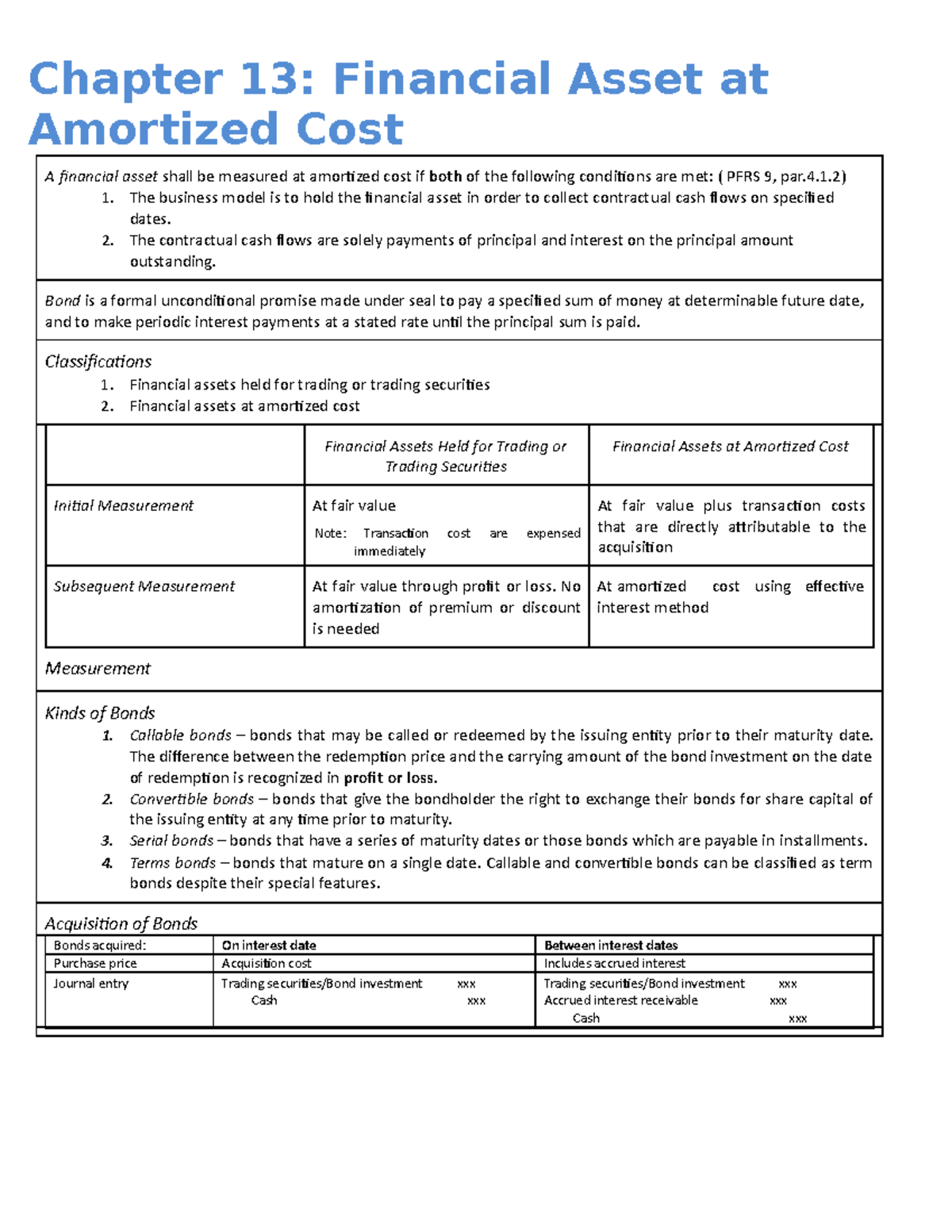 13 - Accounting major - Chapter 13: Financial Asset at Amortized Cost A ...