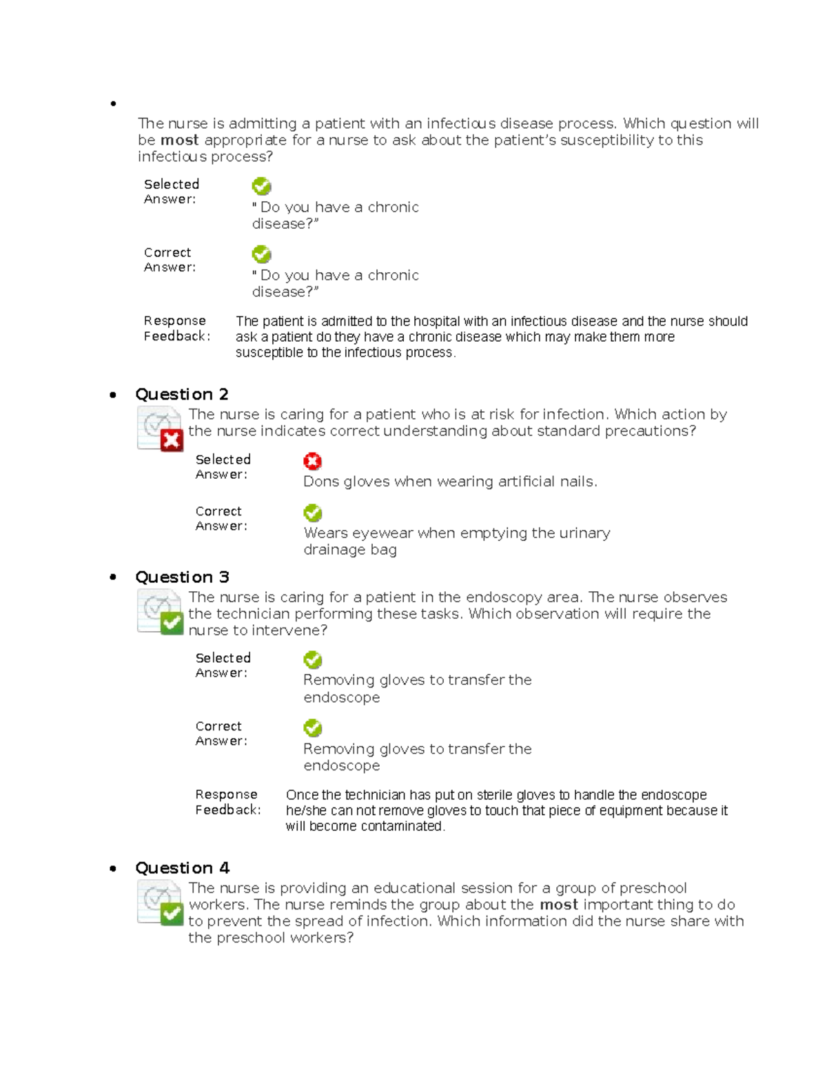Skills vid quiz 1 PPE - The nurse is admitting a patient with an ...