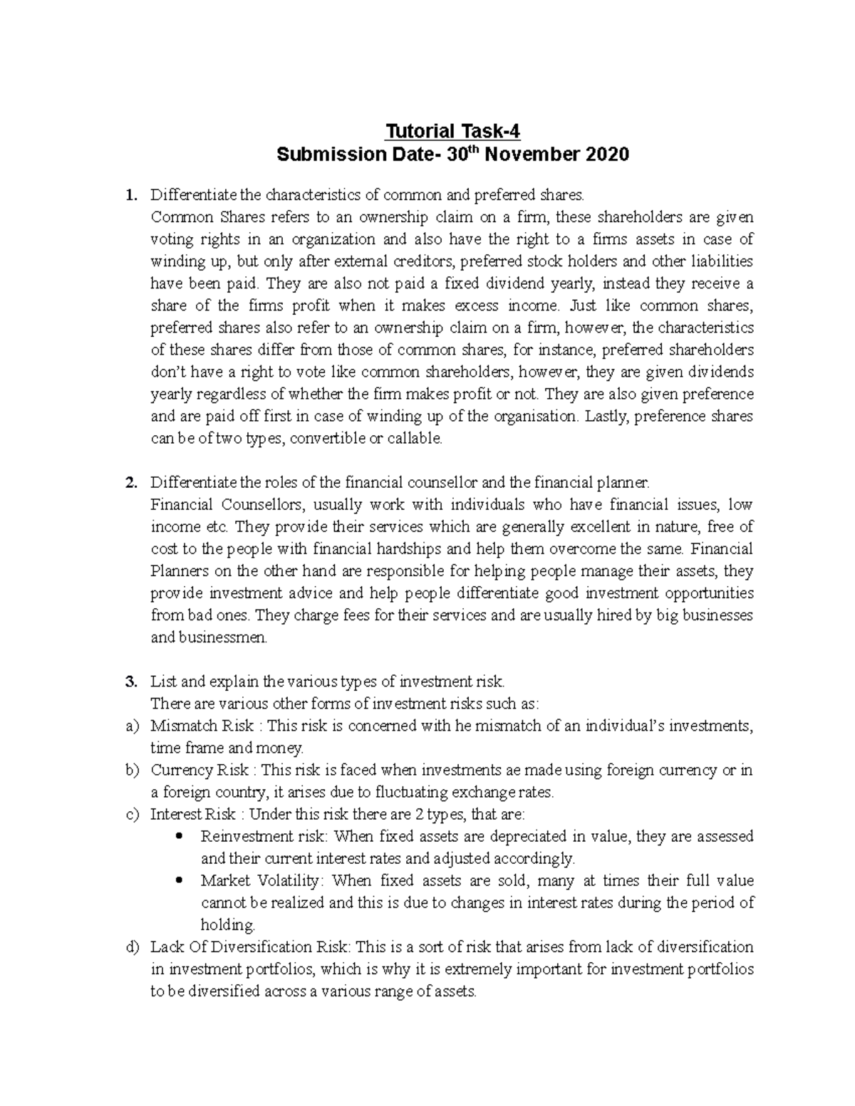 Tutorial Task - 4 - Tutorial Task- Submission Date- 30th November 2020 ...
