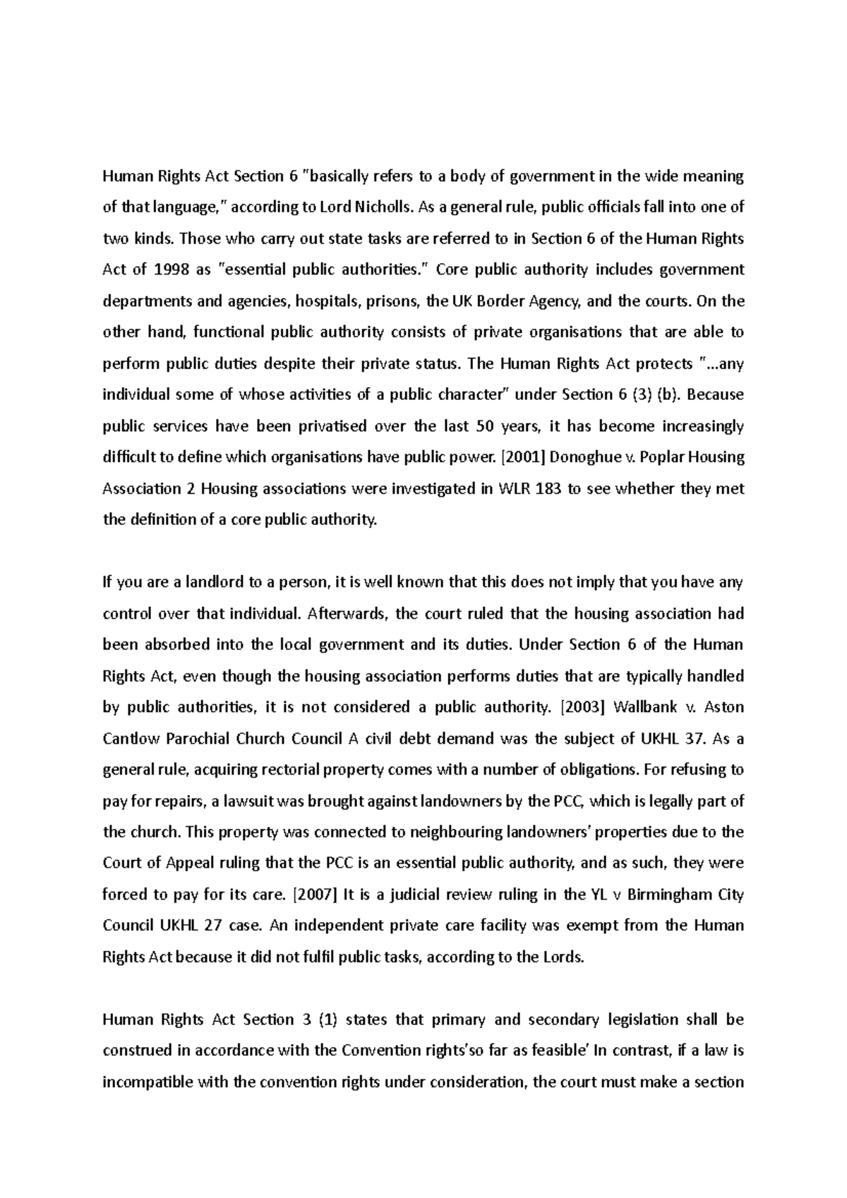 Public law revision for paper 3 part 2 - Human Rights Act Section 6 ...