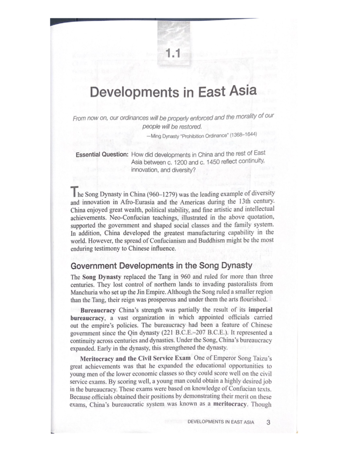 1.1 Developments in East Asia - Studocu