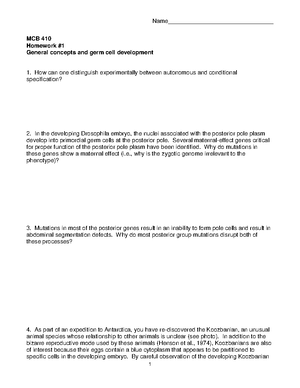 MCB 410 Exam 1 cheat sheet - Embryologists debated embryonic ...