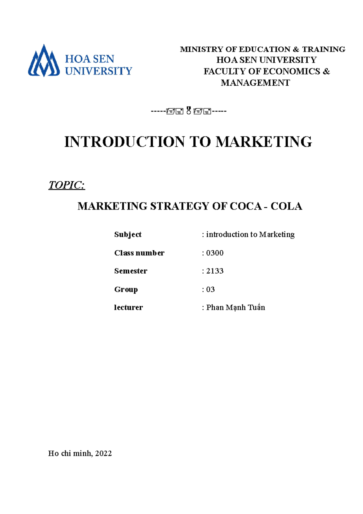 Introduction-to-Marketing - MINISTRY OF EDUCATION & TRAINING HOA SEN ...
