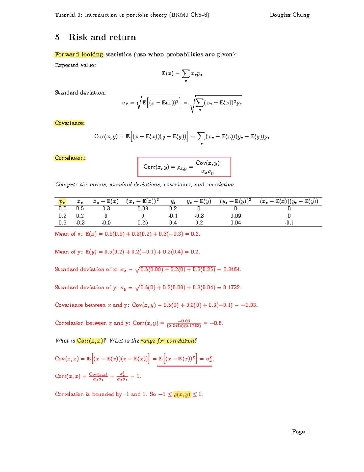 Tutorial 3 Answer - T3 - Investment Portfolio - Tutorial 3 ...