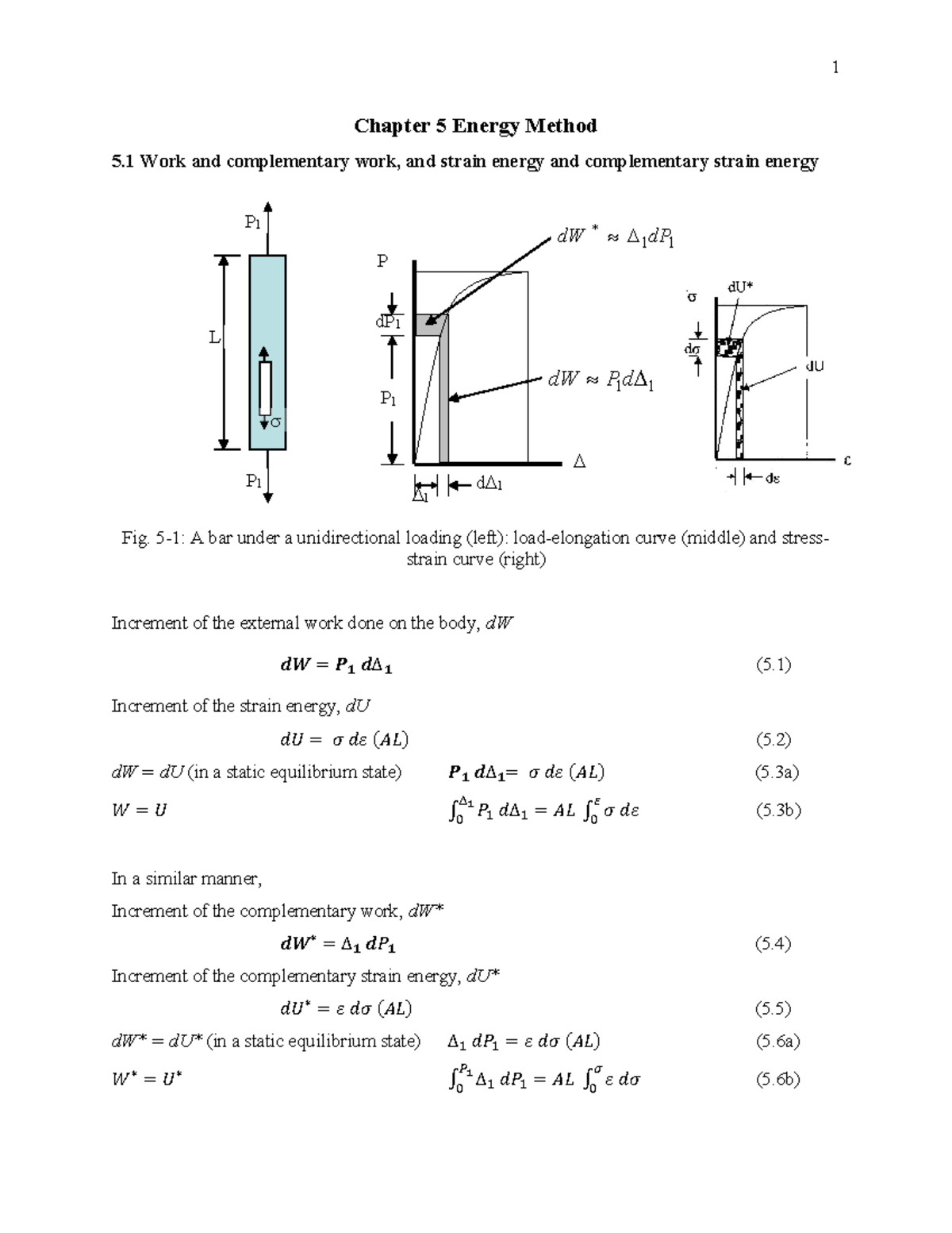 2022-Chapter 5 Energy method-R - Chapter 5 Energy Method 5 Work and ...