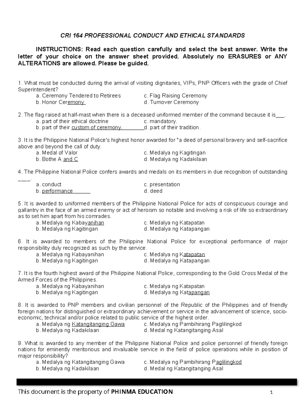 CFE CRI 164 Professional Conduct AND Ethical Standards - CRI 164 ...