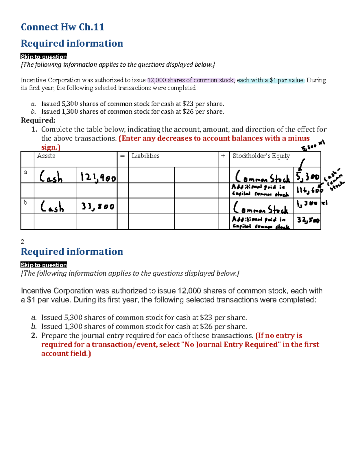 Connect HW Ch 11 Connect Hw Ch Required Information Skip To Question