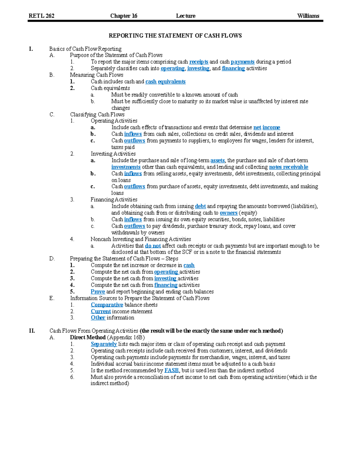 RETL 262 Lecture Chapter 16A - RETL 262 Chapter 16 Lecture Williams ...
