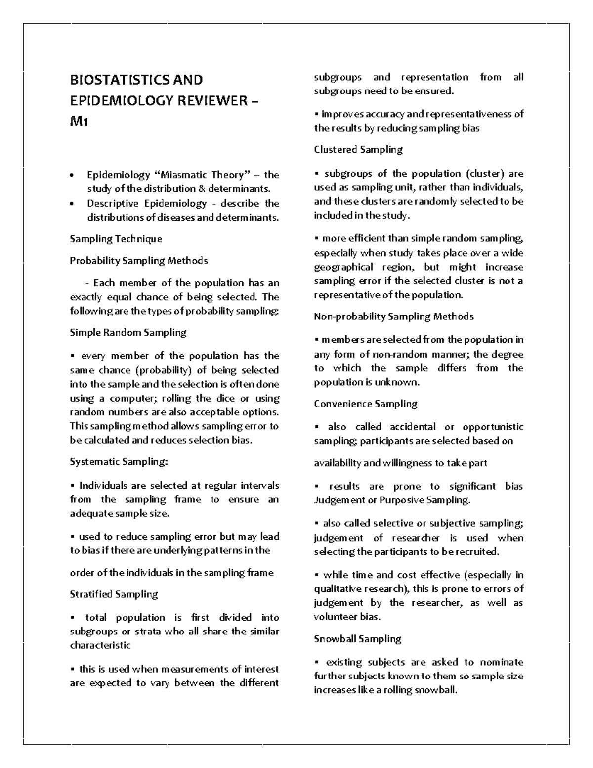 Continuation for your Biostatistics AND Epidemiology Reviewer 2 ...