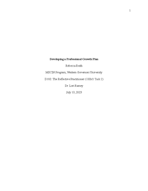 D185 Task 4 - Supporting Curriculum Implementation - Supporting Curriculum Implementation ...