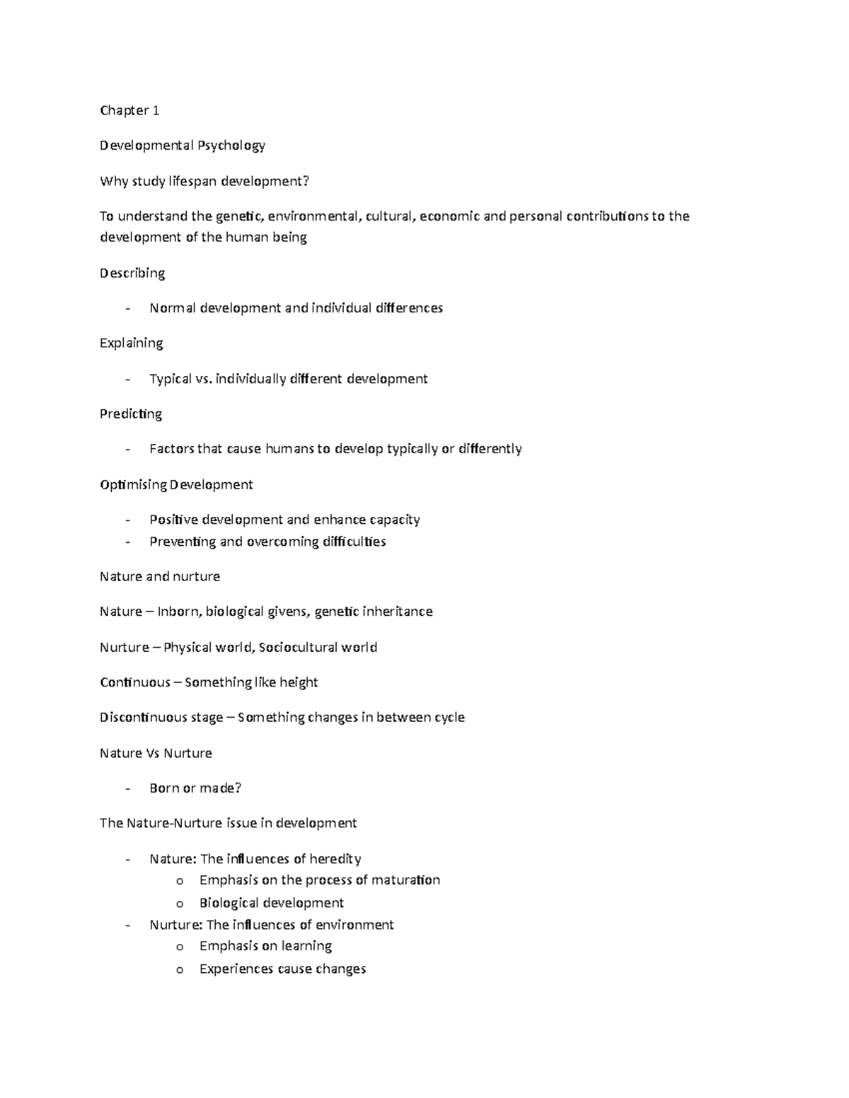 Lecture 1-2 - Chapter 1 Developmental Psychology Why study lifespan development? To understand ...