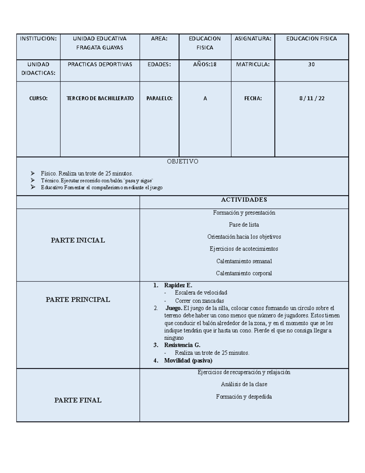 Plan de clase ayudate - INSTITUCION: UNIDAD EDUCATIVA FRAGATA GUAYAS ...