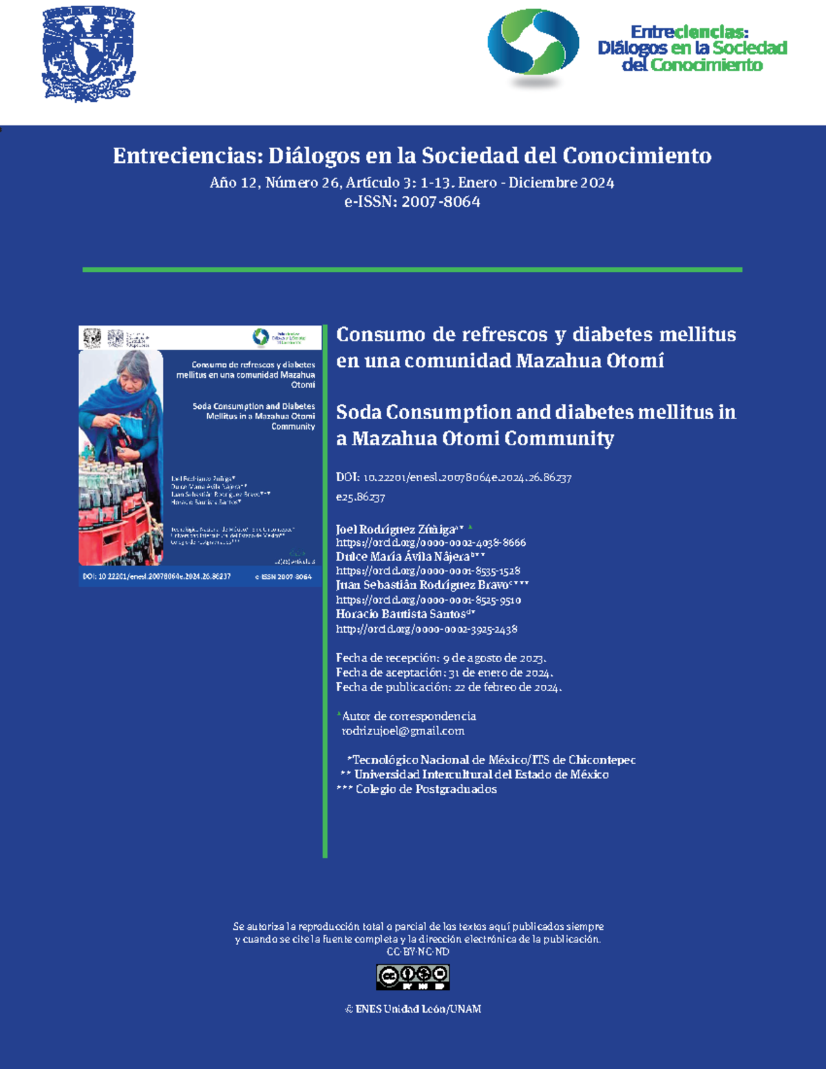 2007 8064 edsc 12 26 e2526237 - DOI: 10.22201/enesl.20078064e.2024. e25 ...