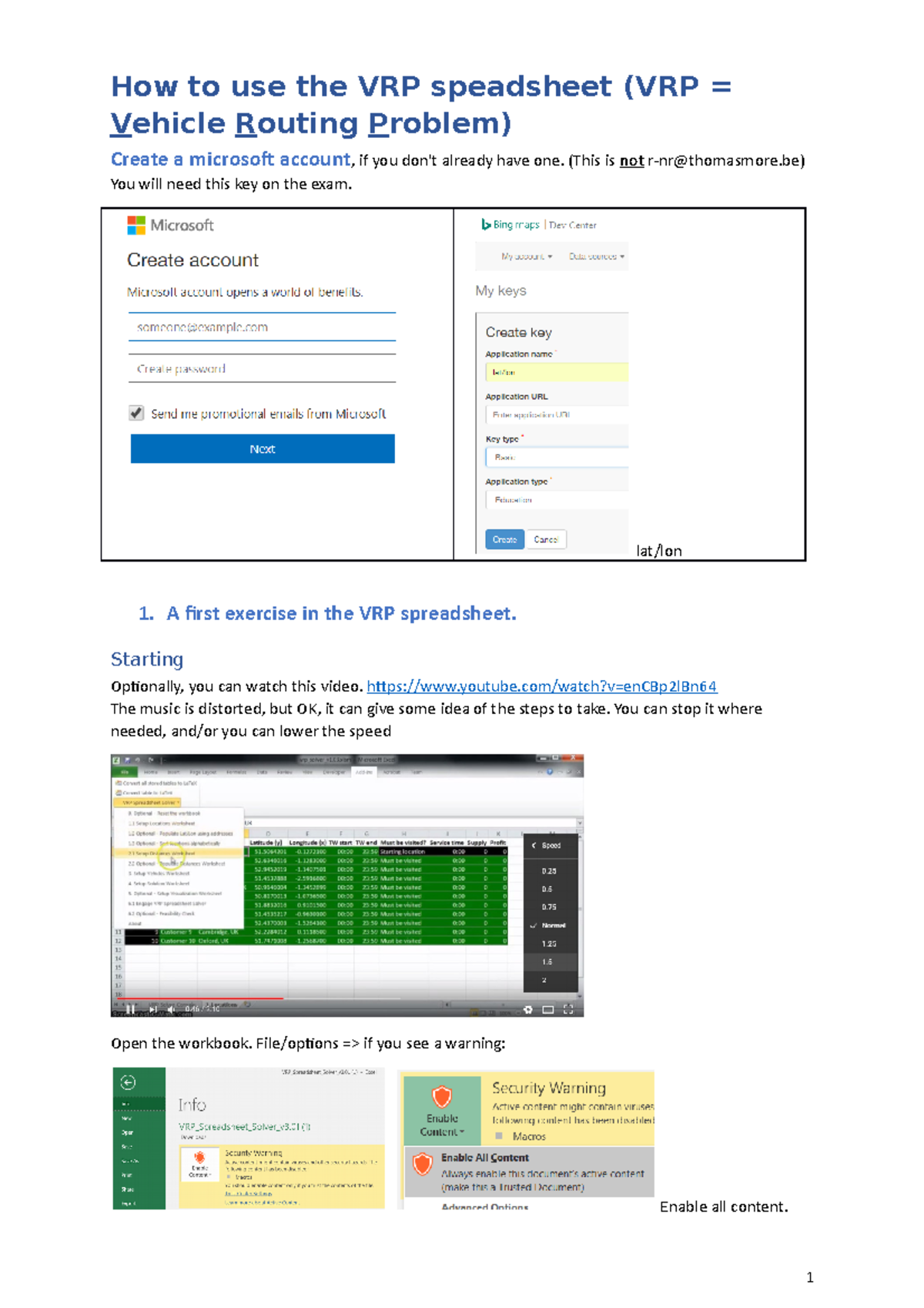 VRP Problem - course material - How to use the VRP speadsheet (VRP ...