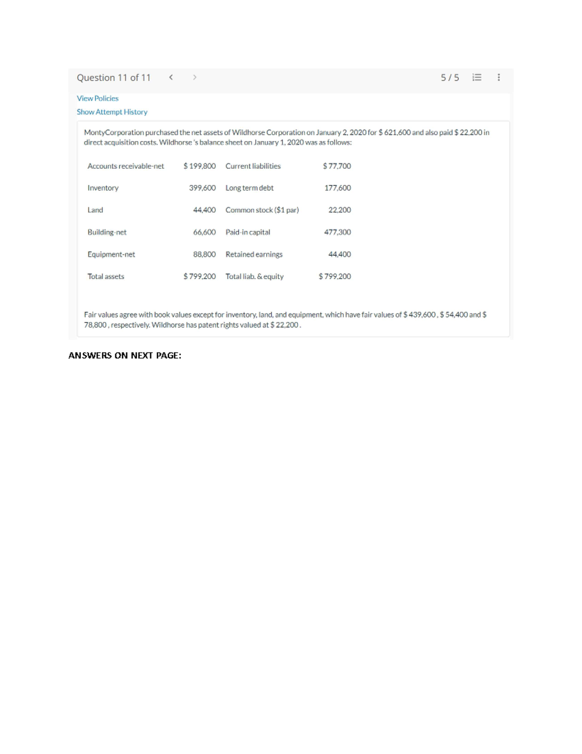 1-2 Question 11 - PROBLEM SET 1-2 - ACC405 - ANSWERS ON NEXT PAGE: - Studocu