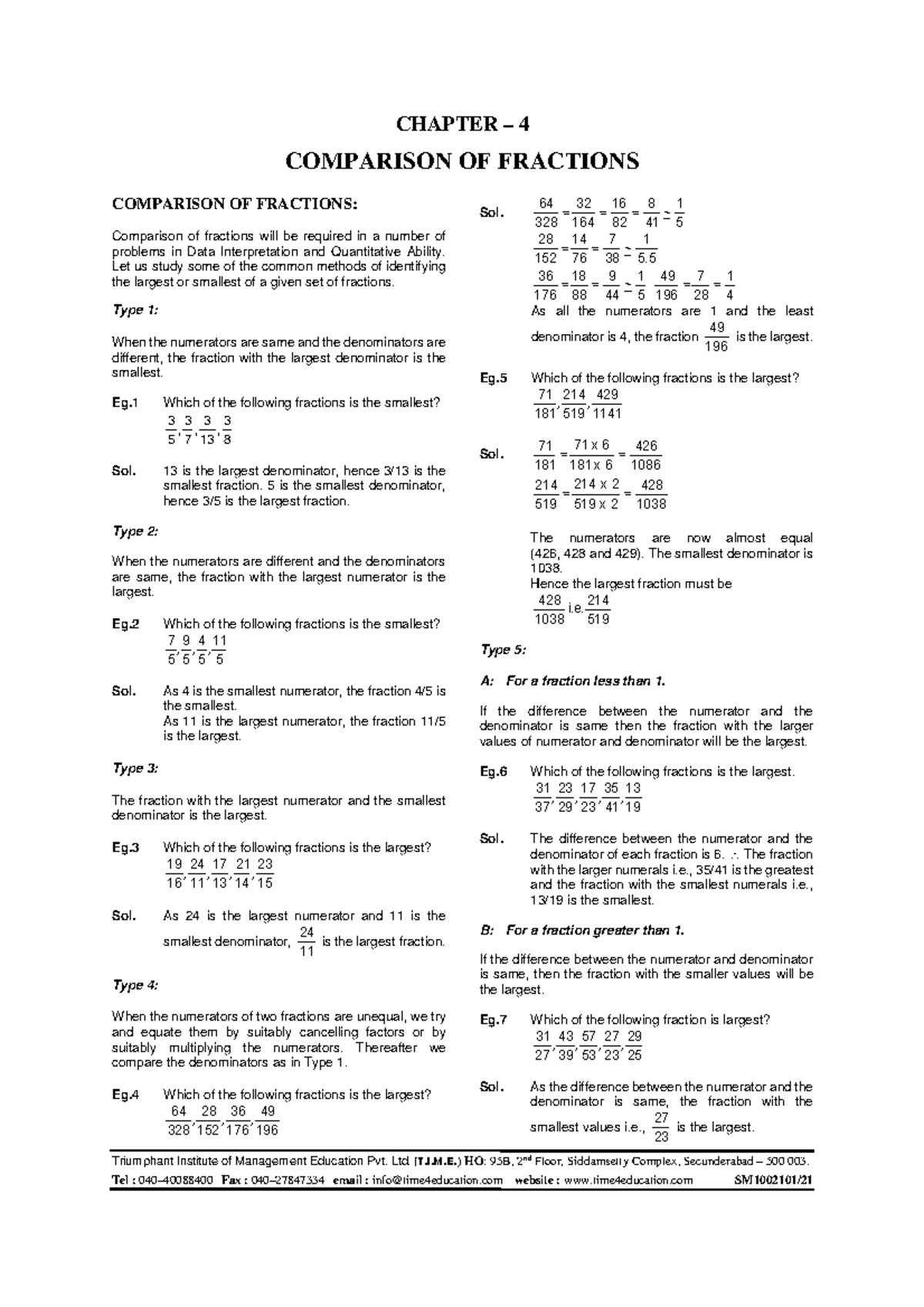 Speed math part 4 - Maths practise material - Triumphant Institute of ...